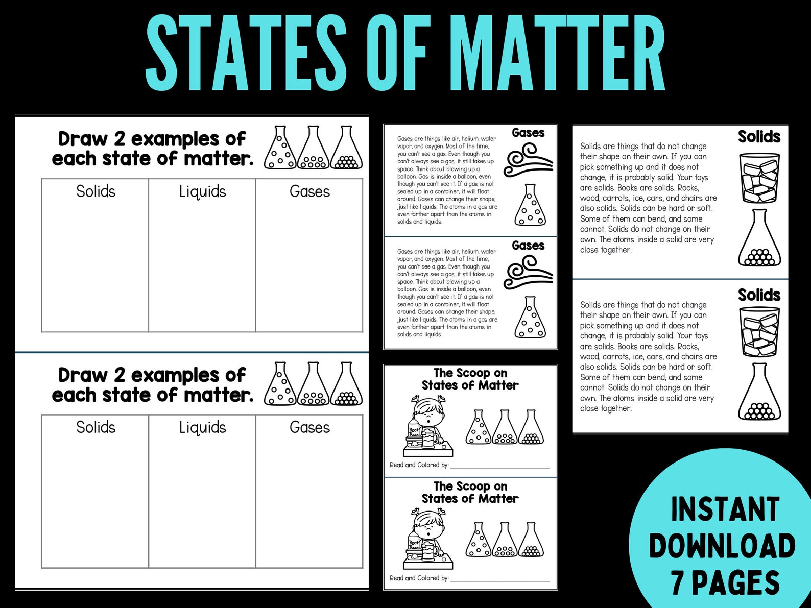 States of Matter Printable Booklets - Etsy