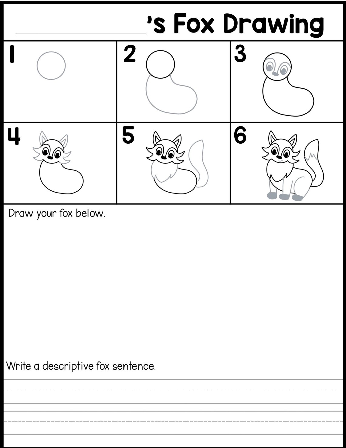 Animal Directed Drawing and Vocabulary Activity for Kids - Etsy