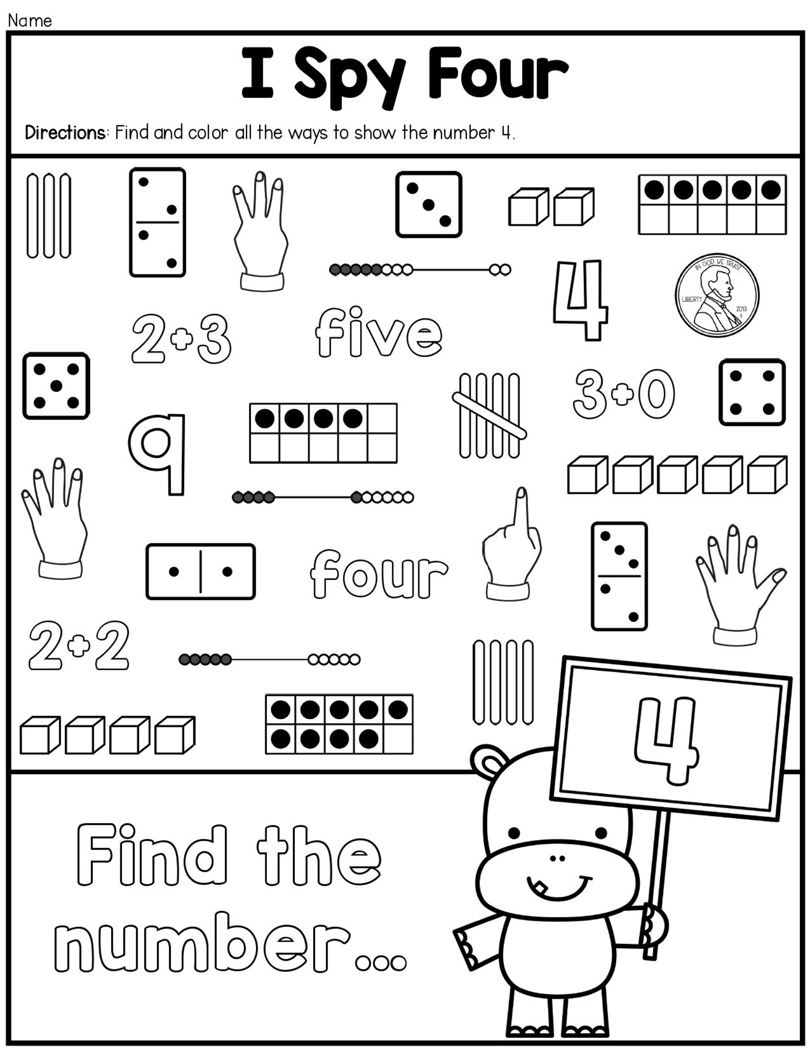 I Spy Math Printable Worksheets for Kids | K-2 - Etsy