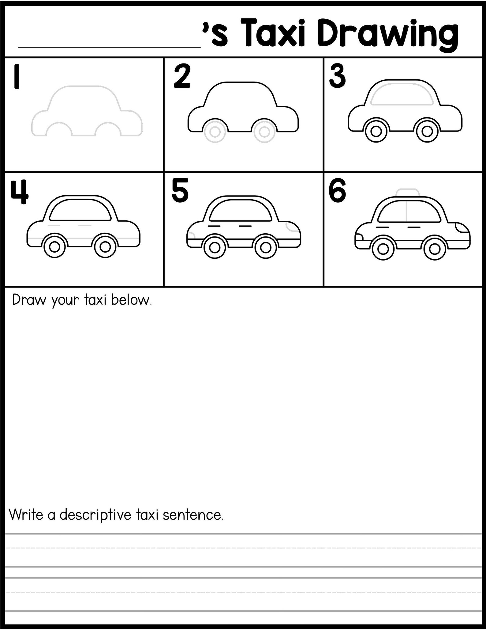 Transportation - Directed Drawing and Vocabulary Activities for Kids - Etsy