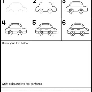 Transportation - Directed Drawing and Vocabulary Activities for Kids - Etsy