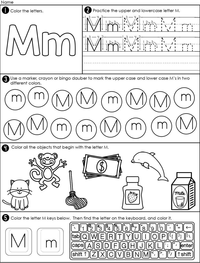 Alphabet Printable Activity Worksheets - Etsy