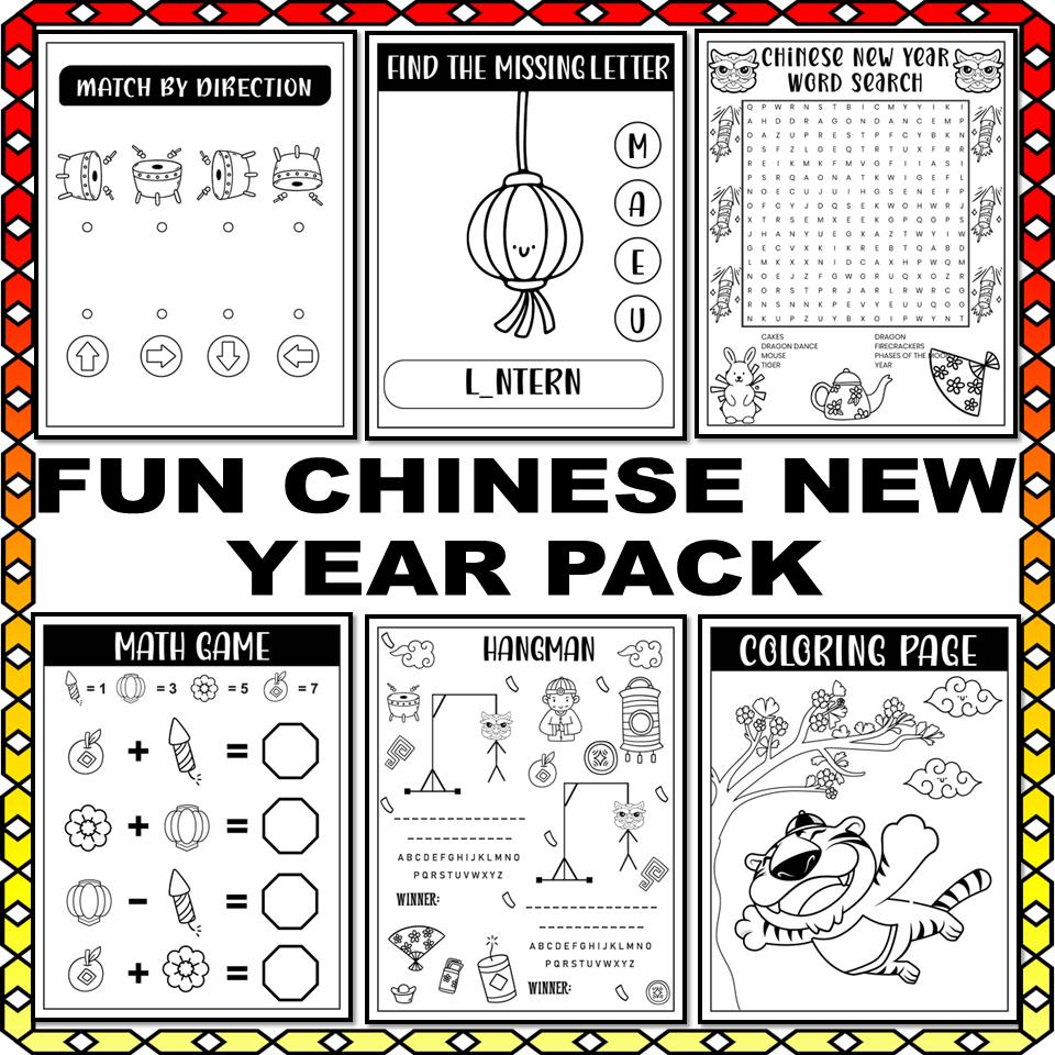 Chinese New Year Printable Activity Worksheets - Etsy