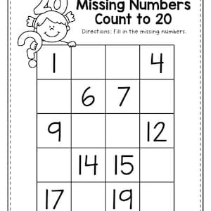 Missing Numbers Worksheets | Counting up to 100 - Etsy