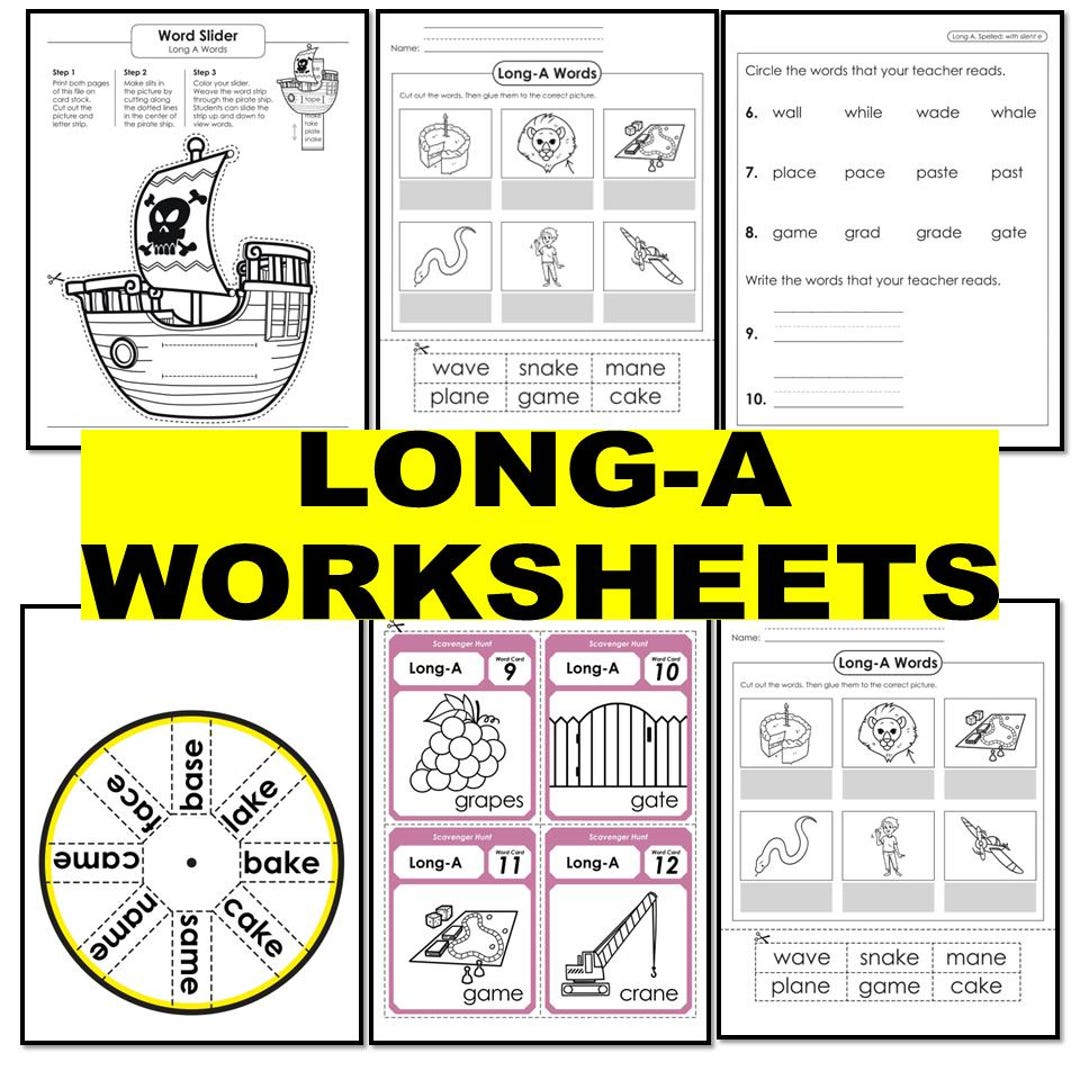Long 'A' Worksheets | Science of Reading Printables | - Etsy