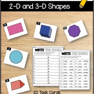 Write the Room Kindergarten Activity | 2D & 3D Shapes - Etsy