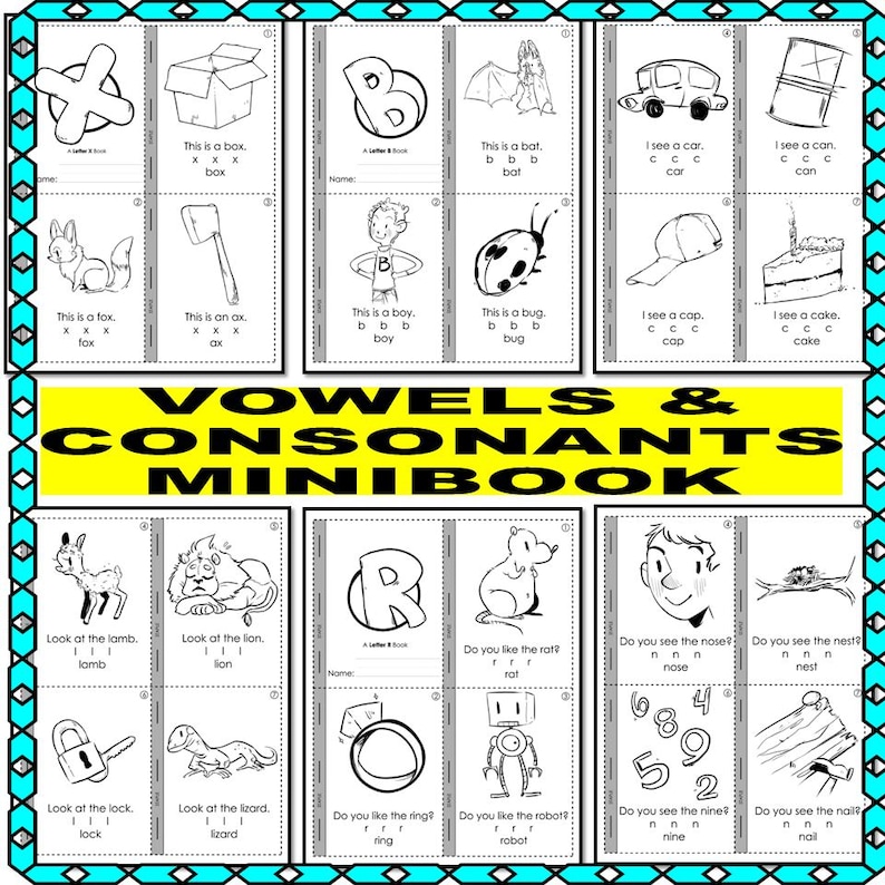 Consonants Minibook Printables - Etsy