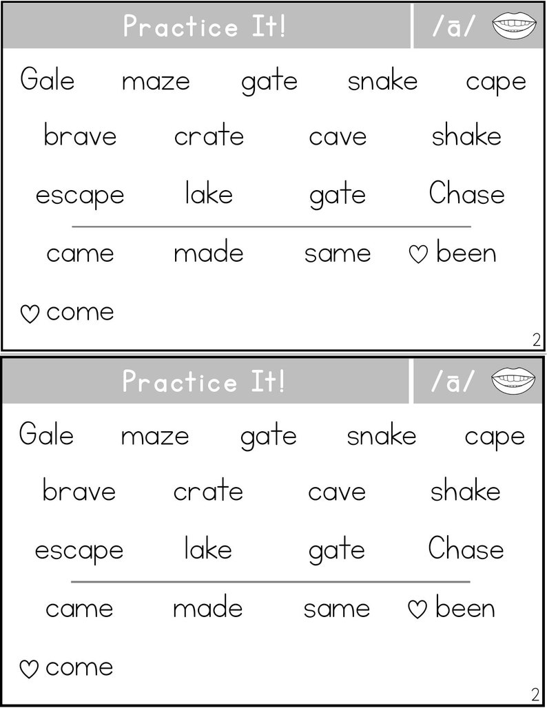 Decodables – Cvce Long Vowel A - Etsy
