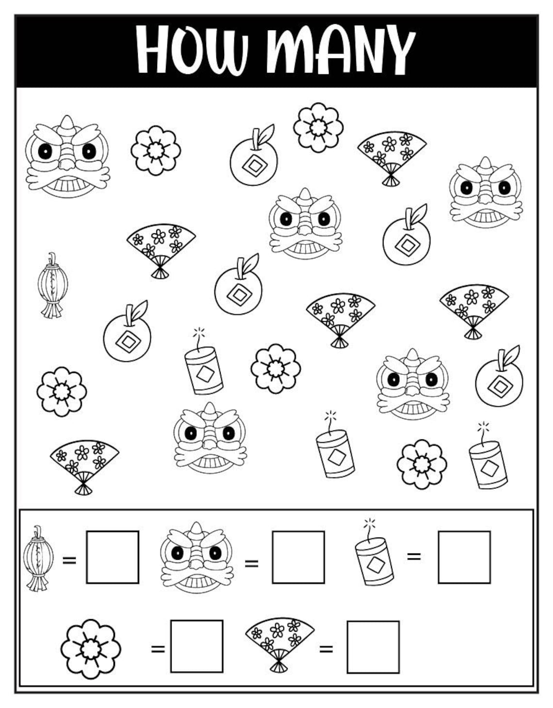 Chinese New Year Printable Activity Worksheets - Etsy