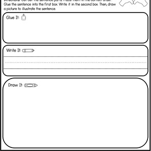 Make a Sentence - Cut and Glue Worksheets for Kindergarten and First ...