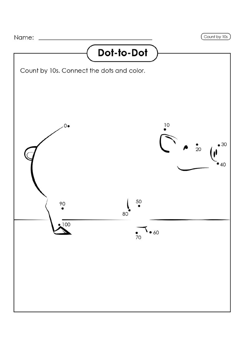 Dot to Dot Connect Worksheets - Etsy