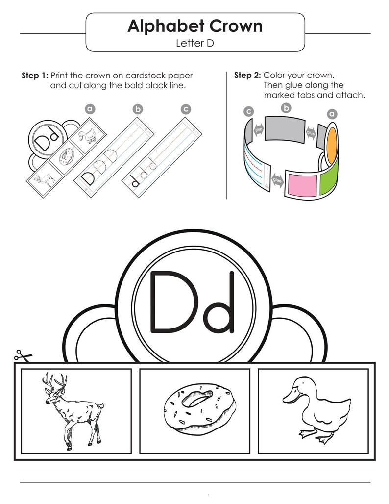 Alphabet Crowns | Trace and Color | A-Z - Etsy