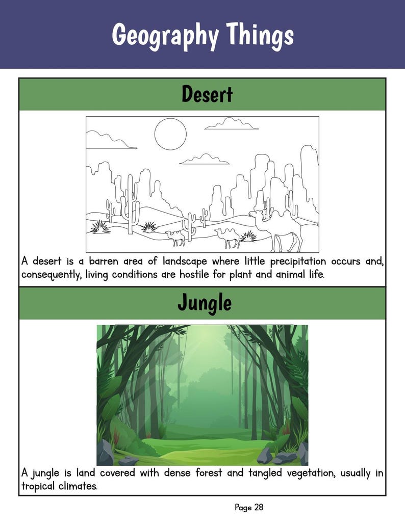 Geography Activity Printables for Kids - Etsy