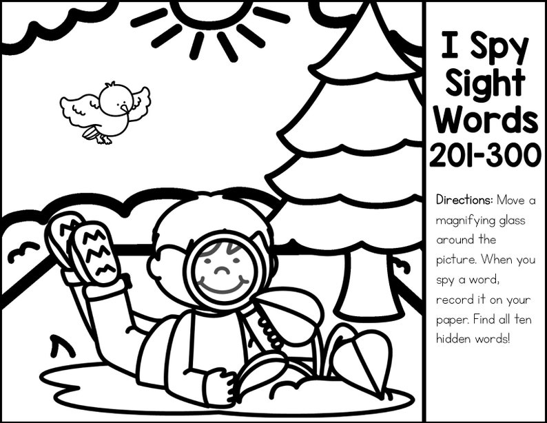 I Spy Hidden Sight Words 1-300 - Etsy