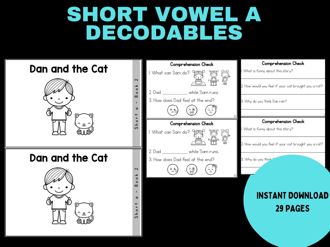 Decodables – Short Vowel A - Phonological Awareness Activities - Etsy
