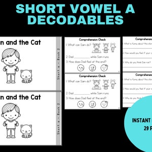 Decodables – Short Vowel A - Phonological Awareness Activities - Etsy
