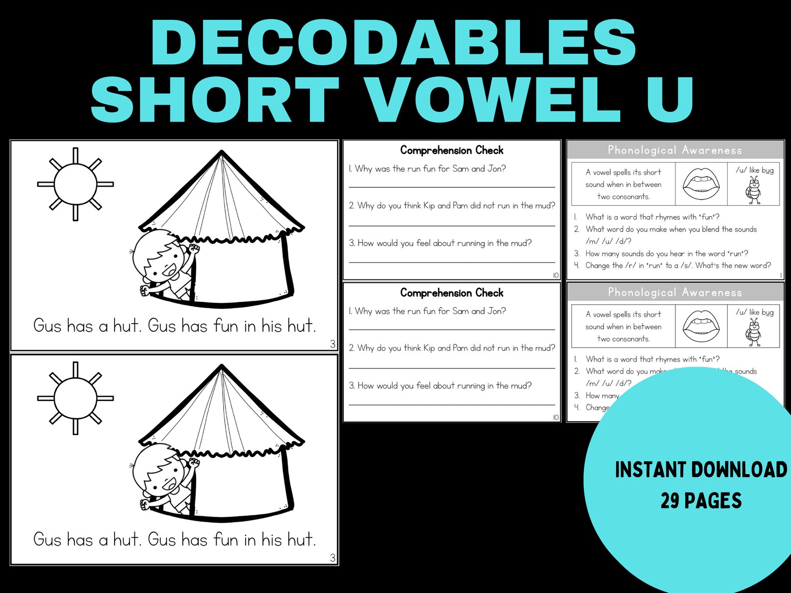 Decodables – Short Vowel U - Etsy