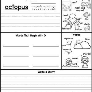 Directed Drawings – Ocean and Vocabulary Activities - Etsy