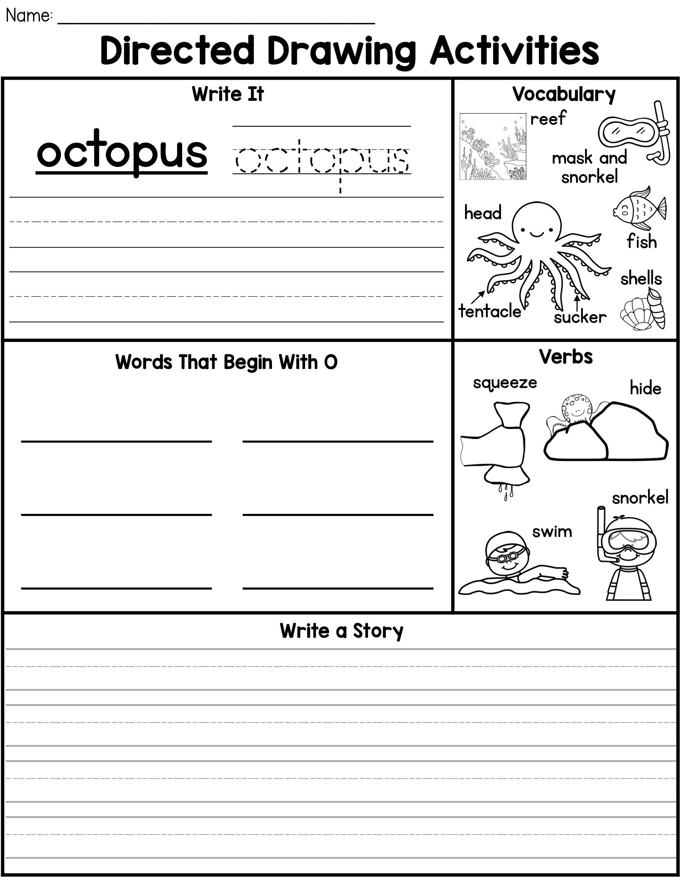 Directed Drawings – Ocean and Vocabulary Activities - Etsy