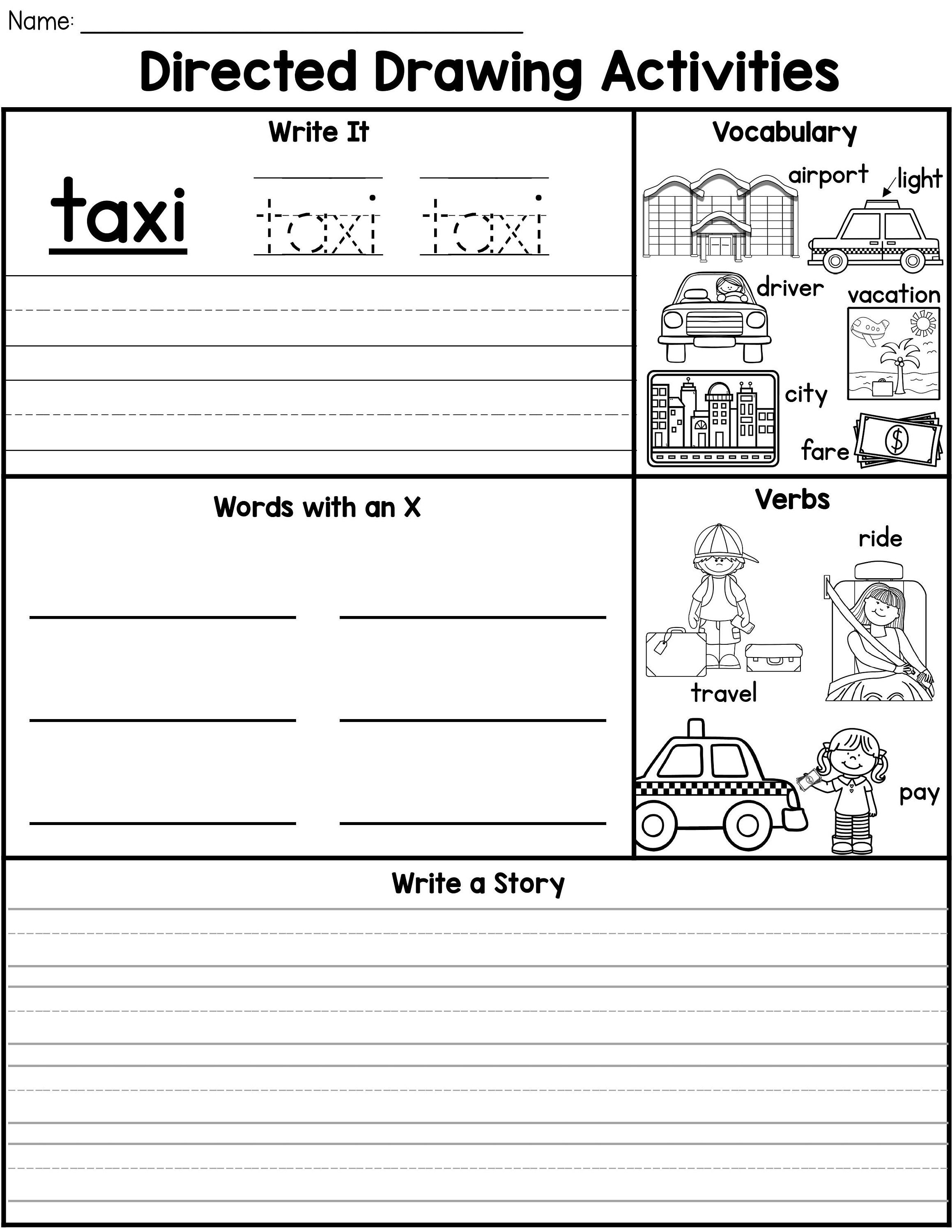 Transportation - Directed Drawing and Vocabulary Activities for Kids - Etsy