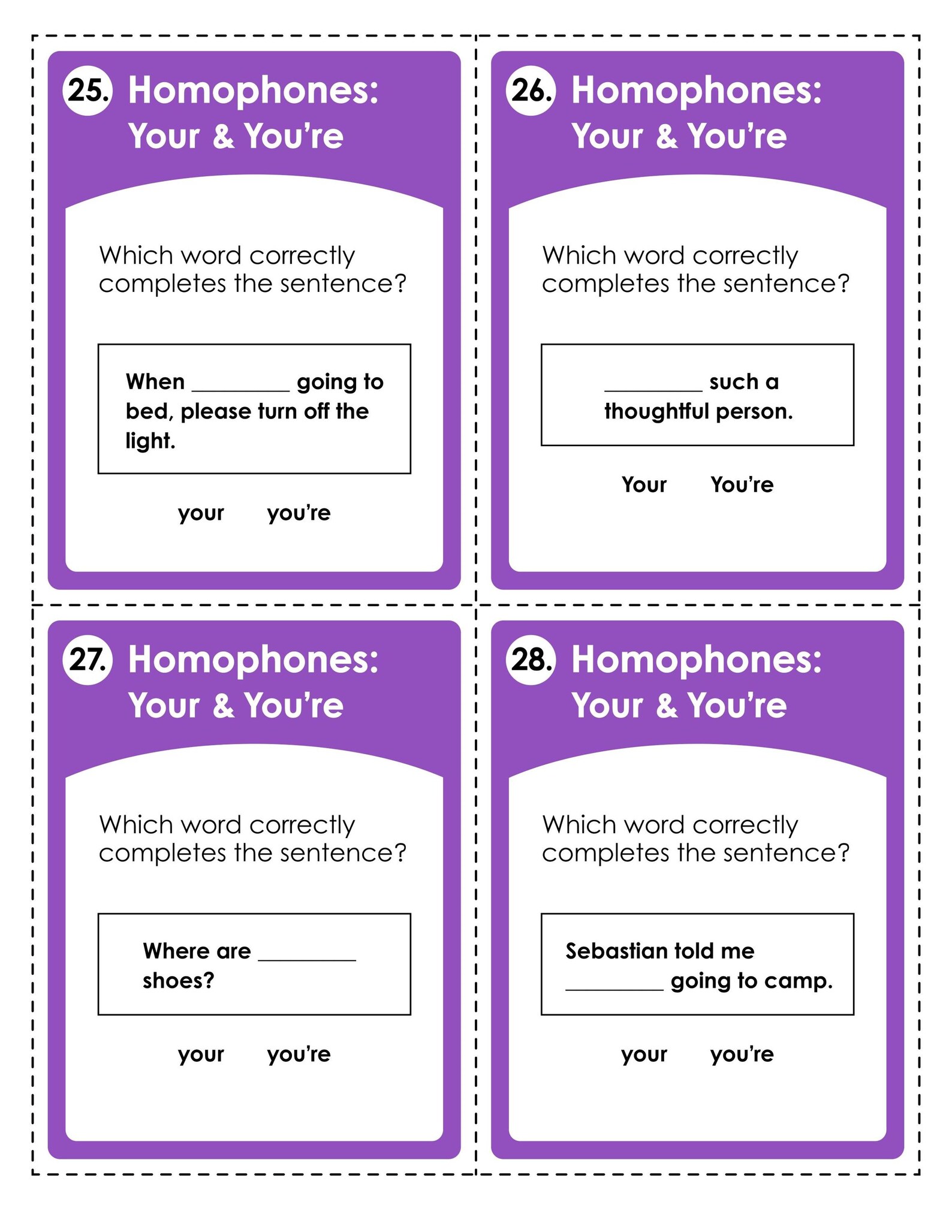 Printable Homophone Worksheets: Classroom Grammar (PDF) - Etsy