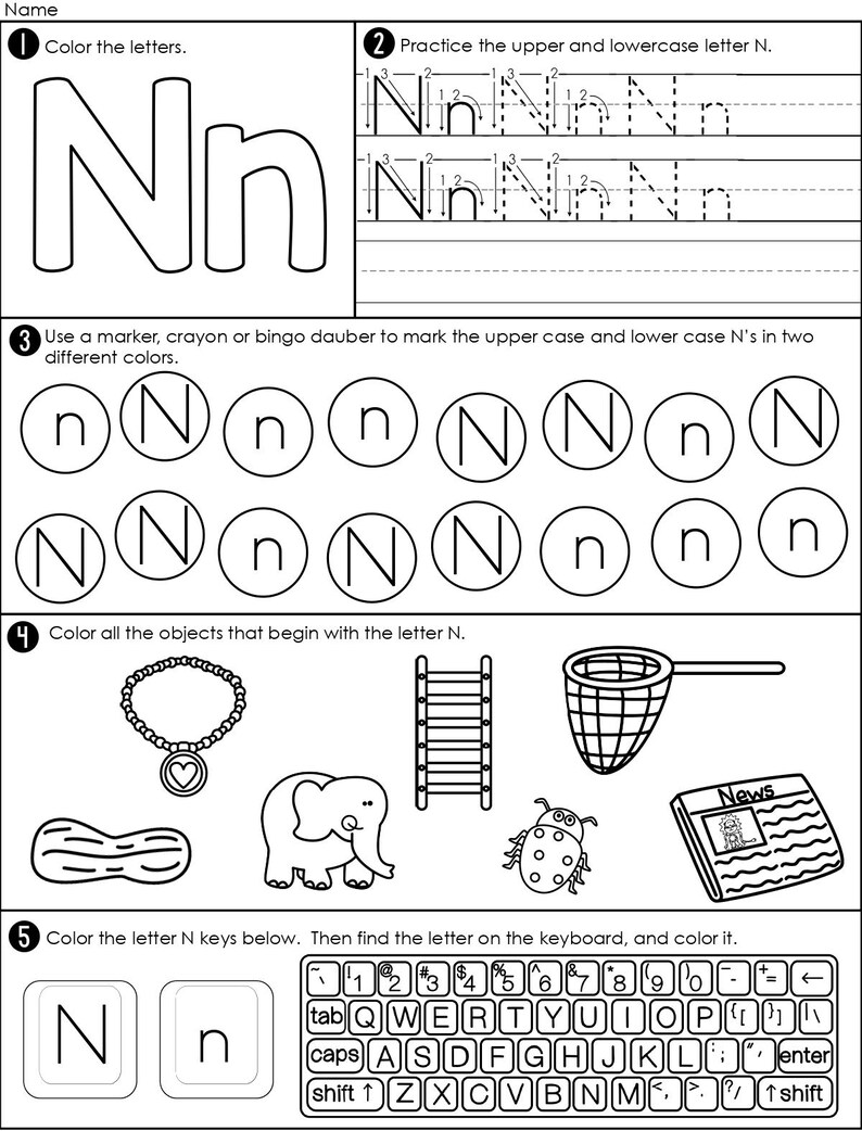 Alphabet Printable Activity Worksheets - Etsy