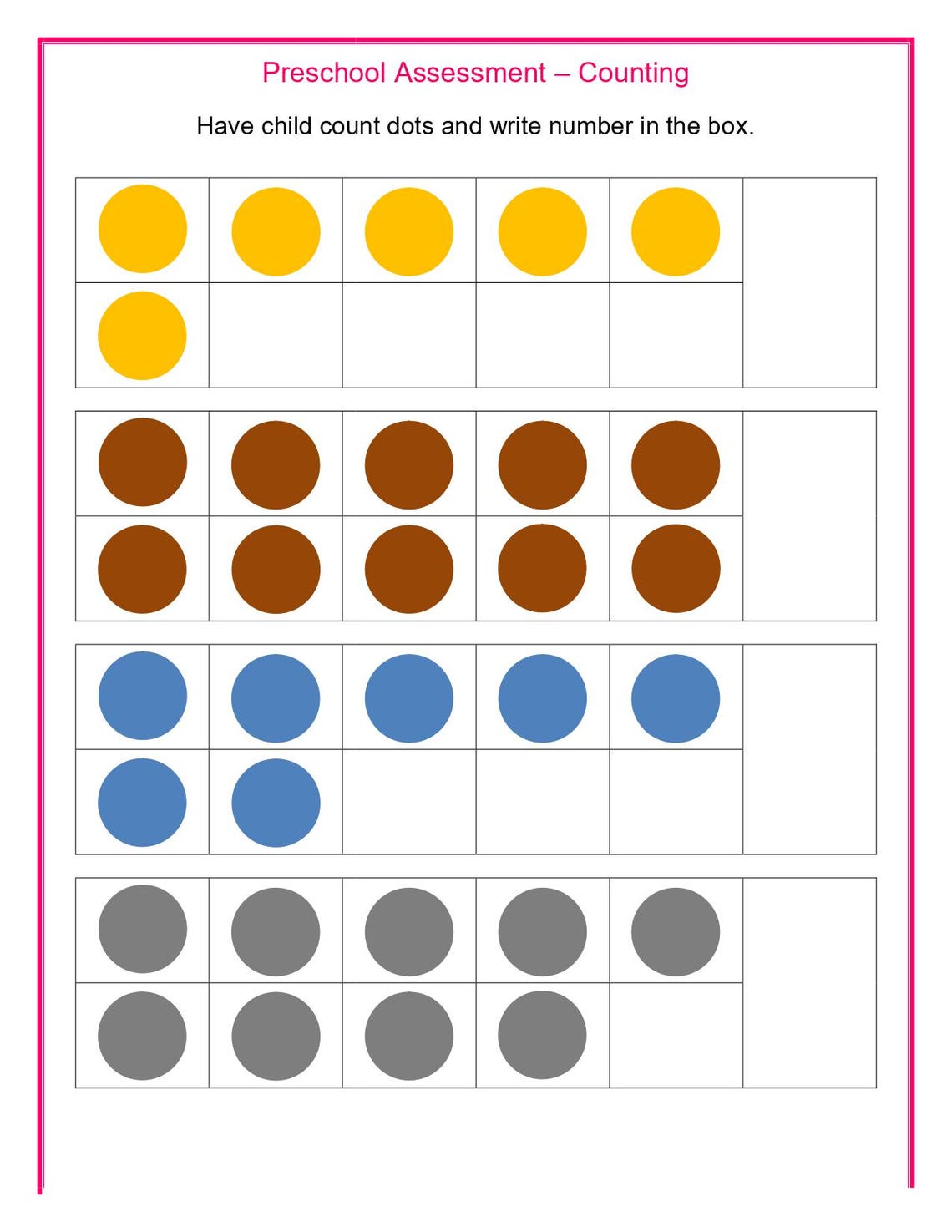 Preschool Assessment Printables - Etsy