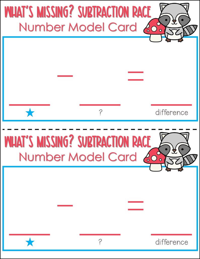 What’s Missing? Subtraction Race Activity - Etsy