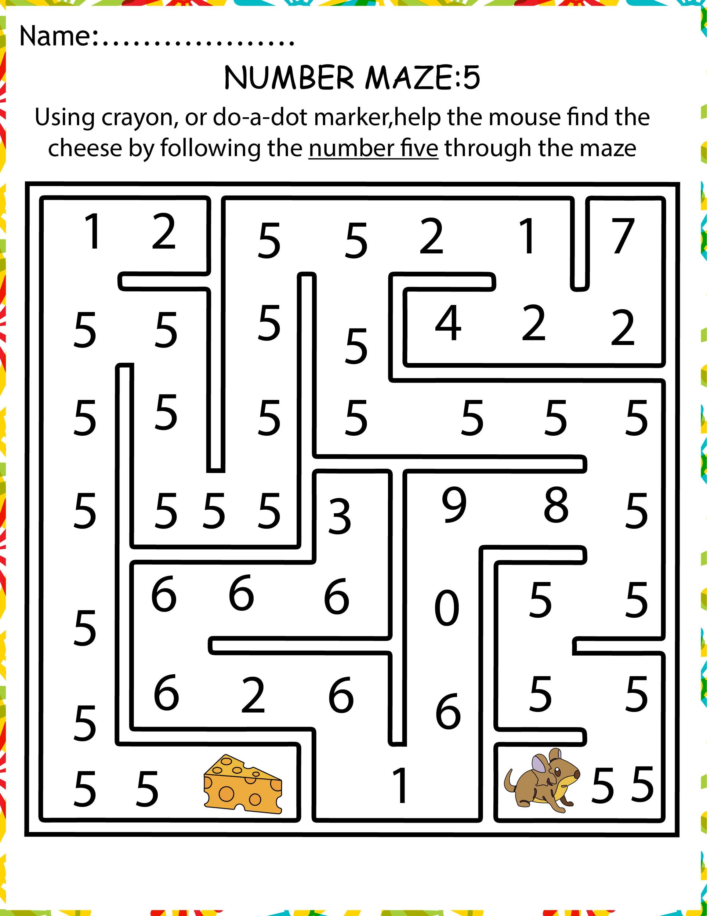 Number Maze Printables - Etsy