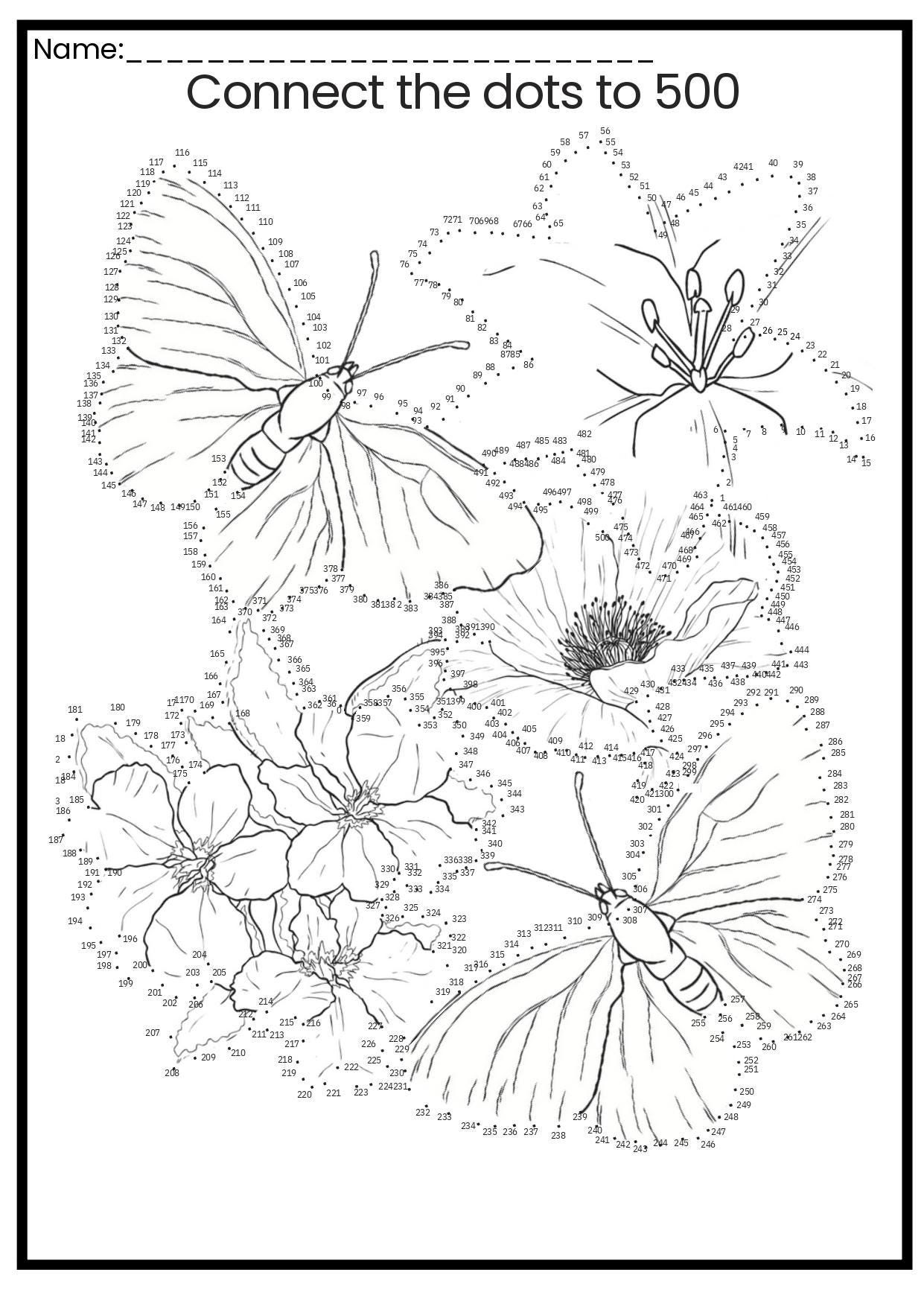 Extreme Dot to Dot Connect Activity | Count to 200/500 - Etsy