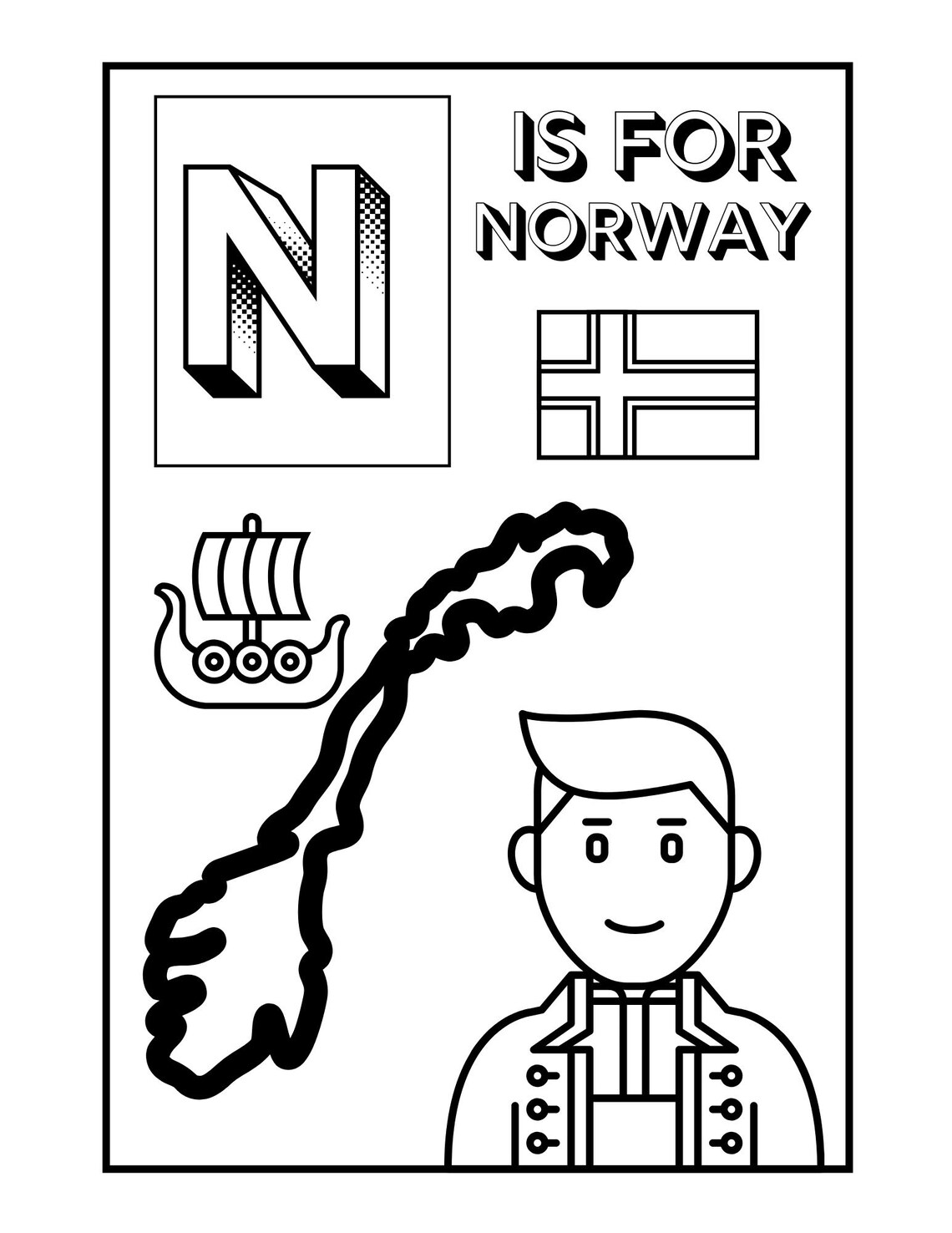 Countries Coloring Alphabet Pages | A - Z - Etsy