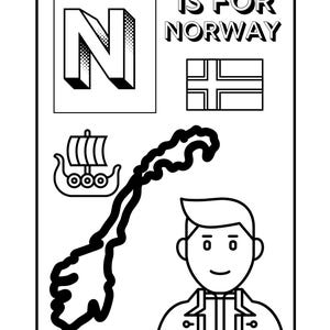 Countries Coloring Alphabet Pages | A - Z - Etsy