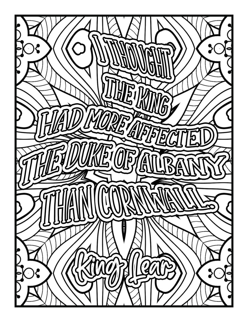 Shakespeare Coloring Pages | Quotes - Etsy