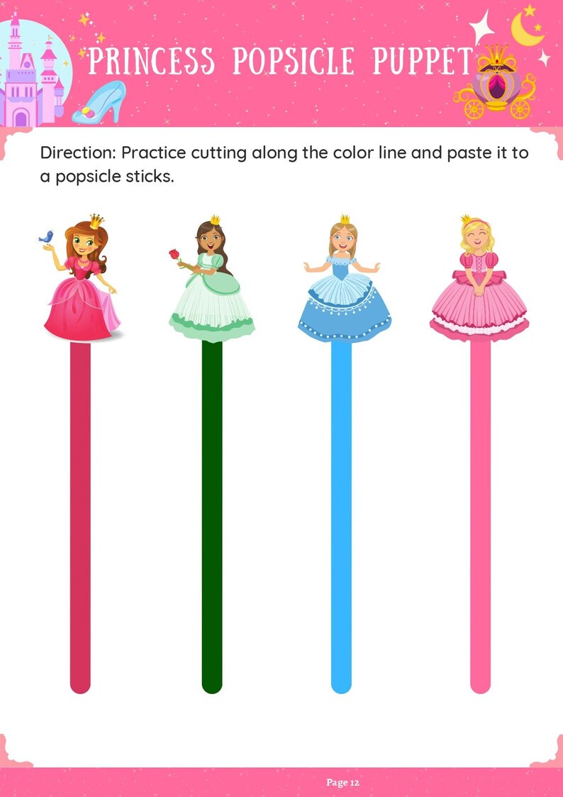 Princess Activities Printables - Etsy