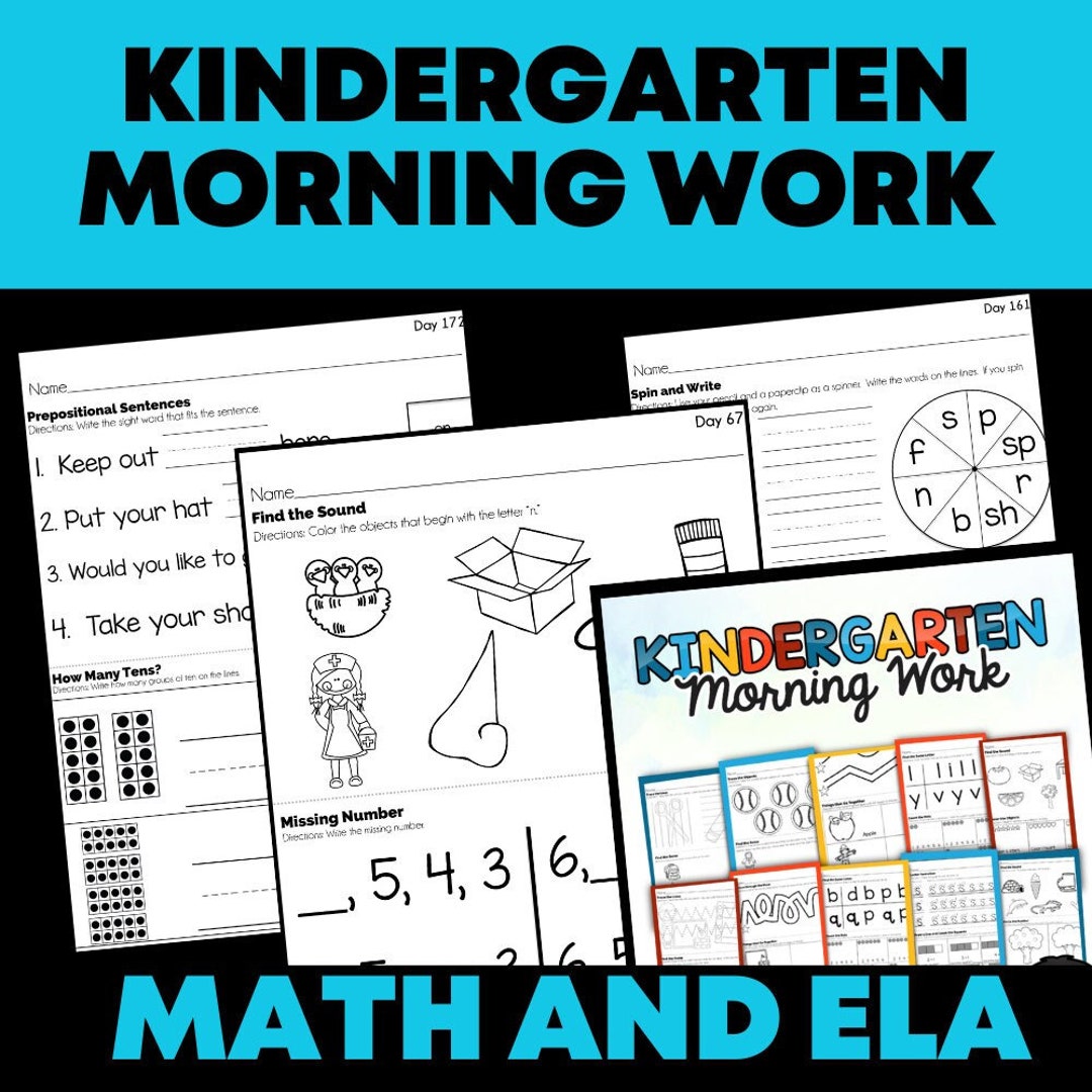 Kindergarten Morning Work Math and English Language Arts for an Entire ...