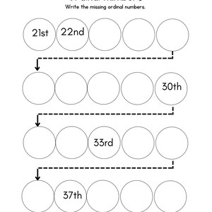 Ordinal Numbers Worksheets - Etsy