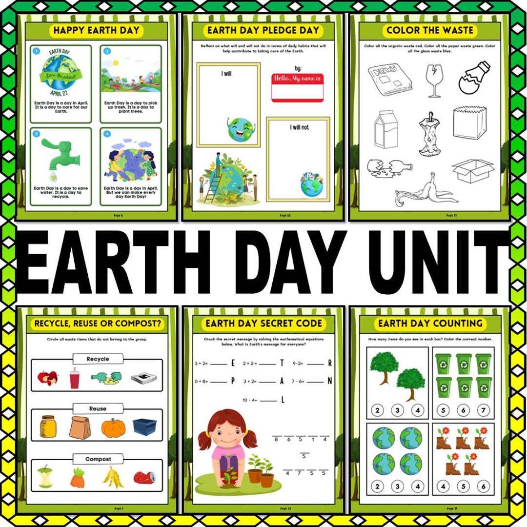 Earth Day Unit for Kindergarten - Etsy