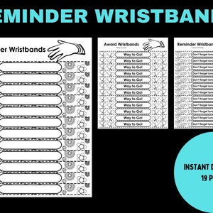 Printable Reminder Bracelets/wristbands - Etsy