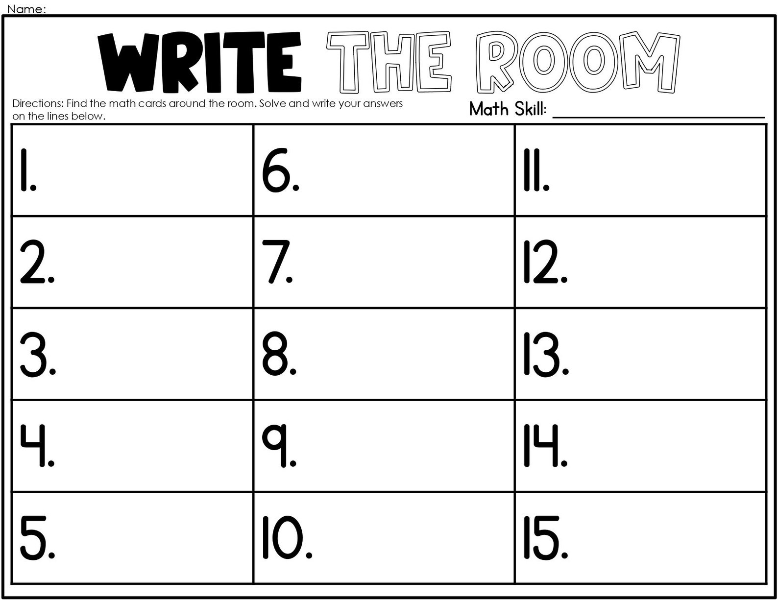 Write the Room First Grade Activity | Subtracting Multiples of 10 - Etsy