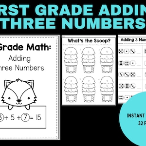 Math Packets – Adding Three Numbers - Etsy
