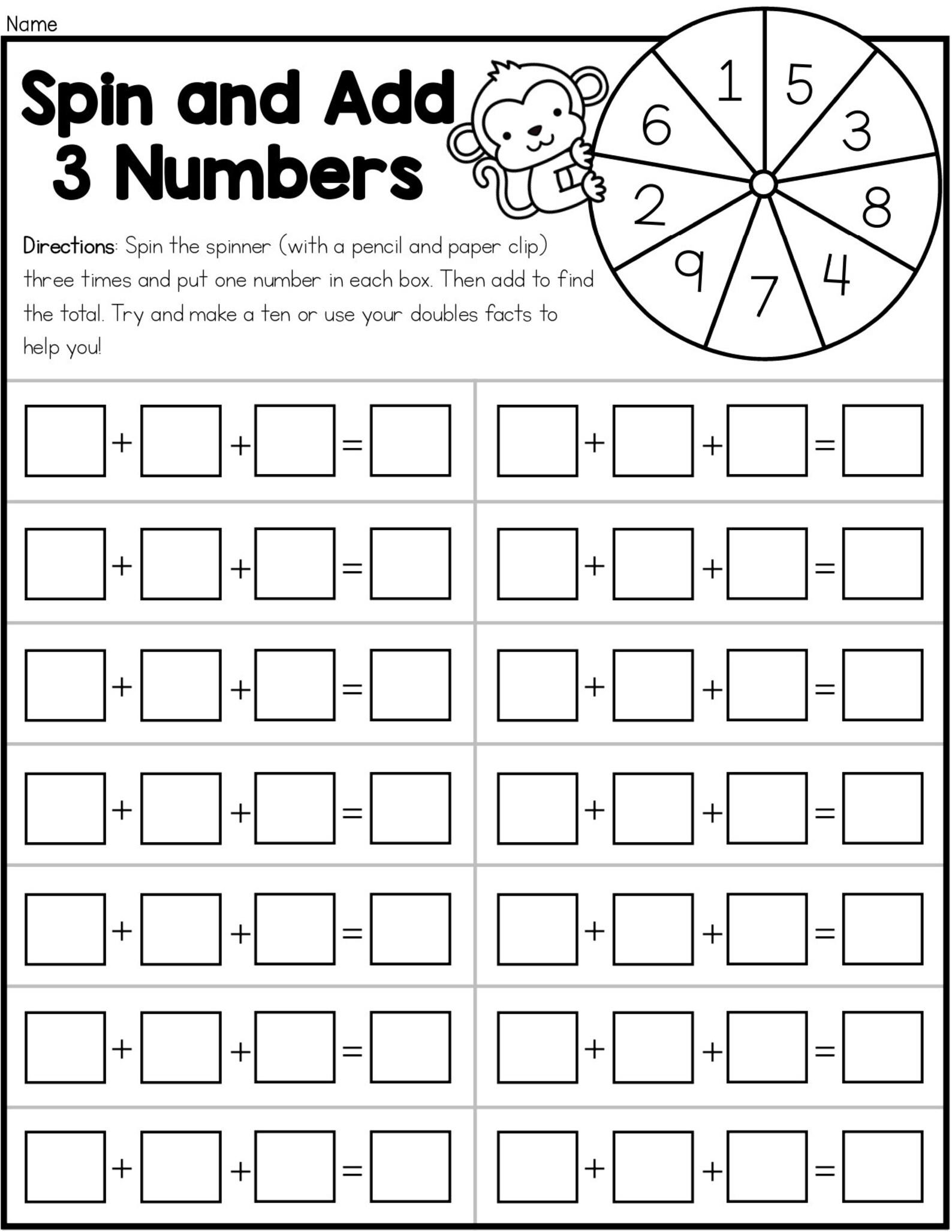 Math Packets – Adding Three Numbers - Etsy