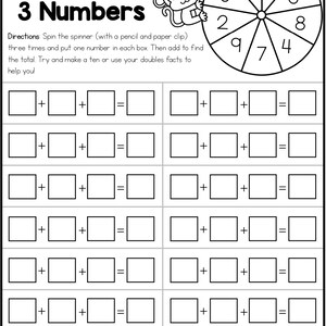 Math Packets – Adding Three Numbers - Etsy