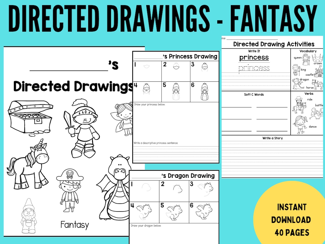 Directed Drawing and Vocabulary Activities - Fantasy - Etsy