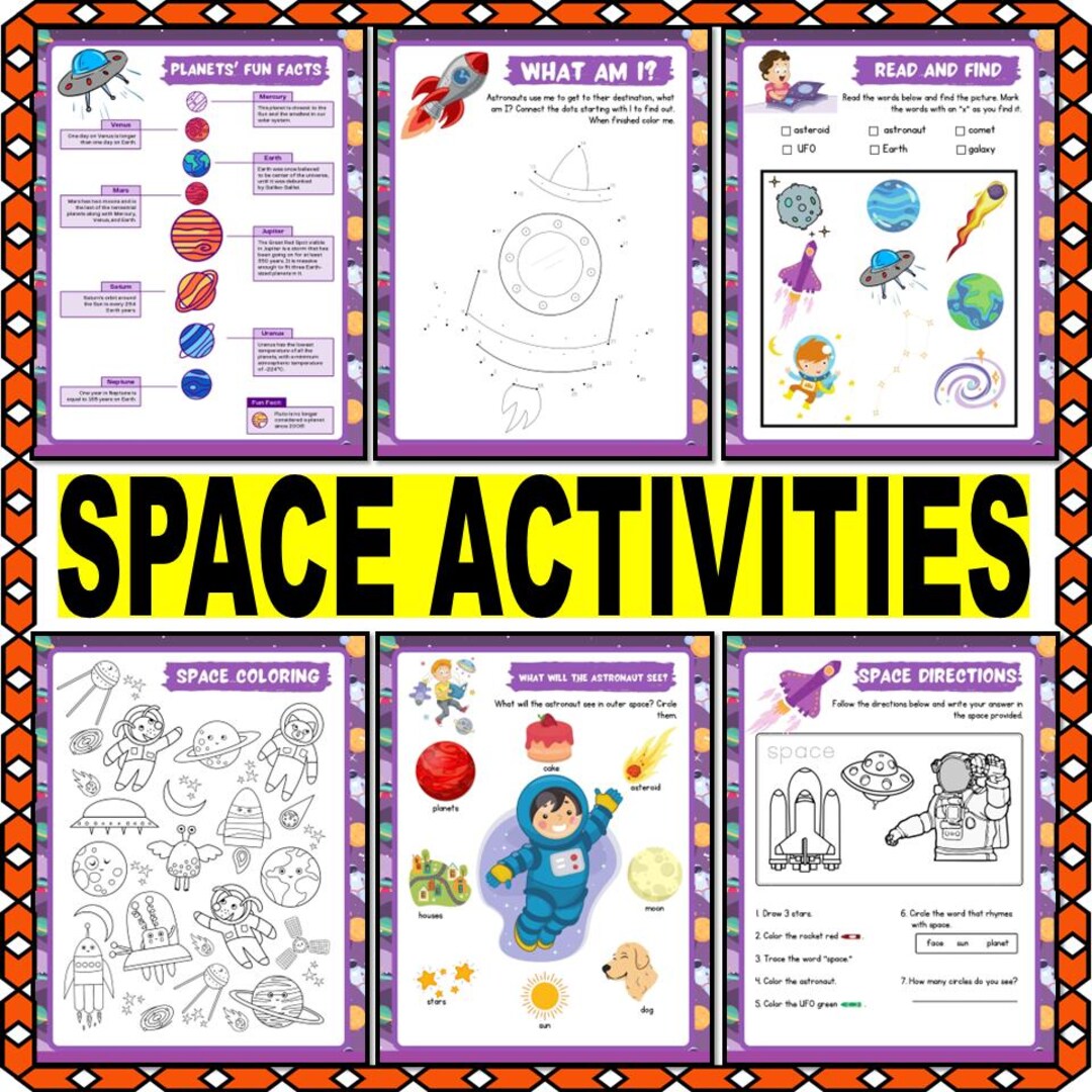 Space Activities Workbook for Kids - Etsy