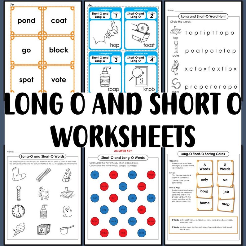 Long and Short O Worksheets | Science of Reading | Phonics Packet - Etsy