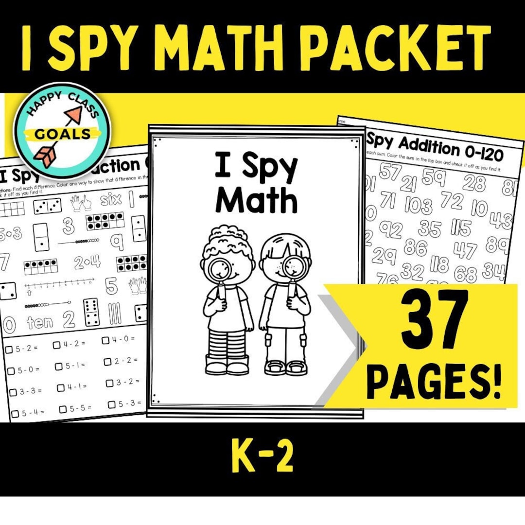 I Spy Math Printable Worksheets for Kids | K-2 - Etsy