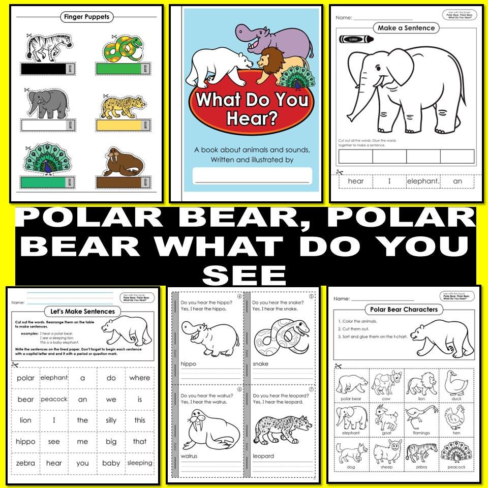 Polar Bear, Polar Bear, What Do You See? | Activity Packet - Etsy