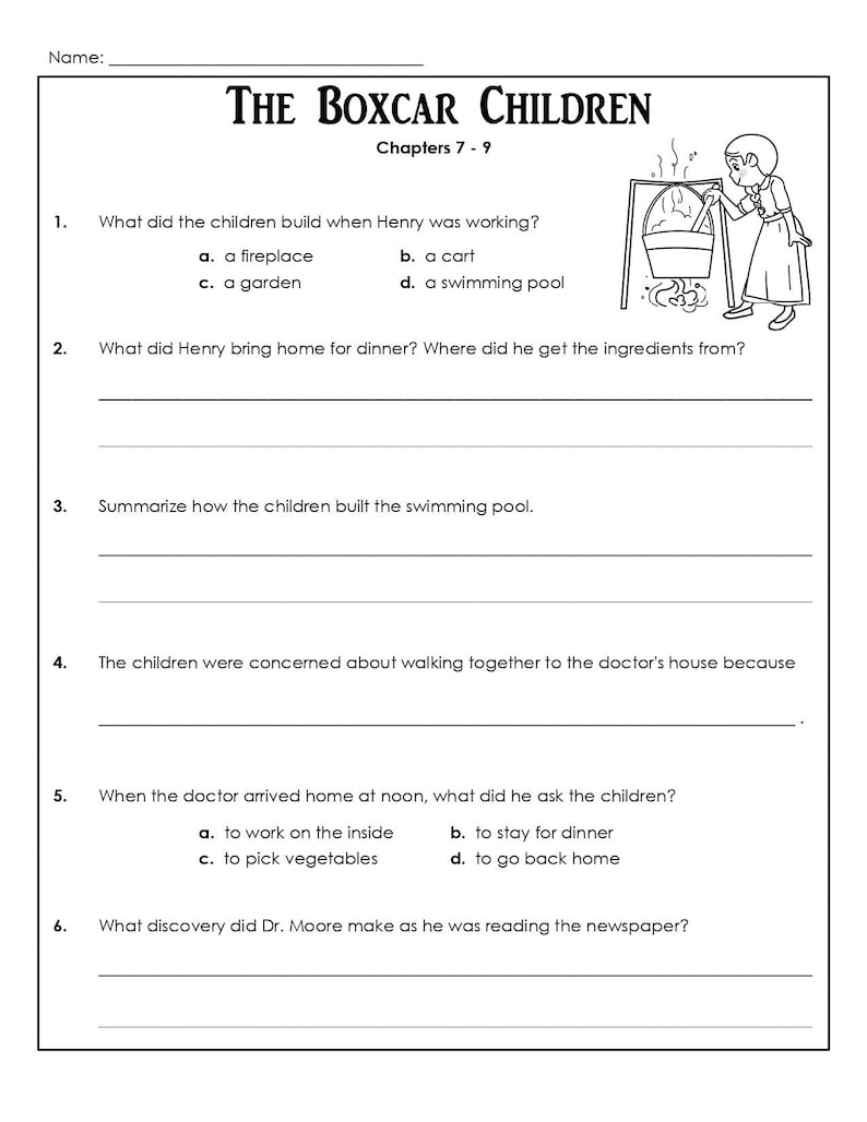 The Boxcar Children Worksheets - Etsy