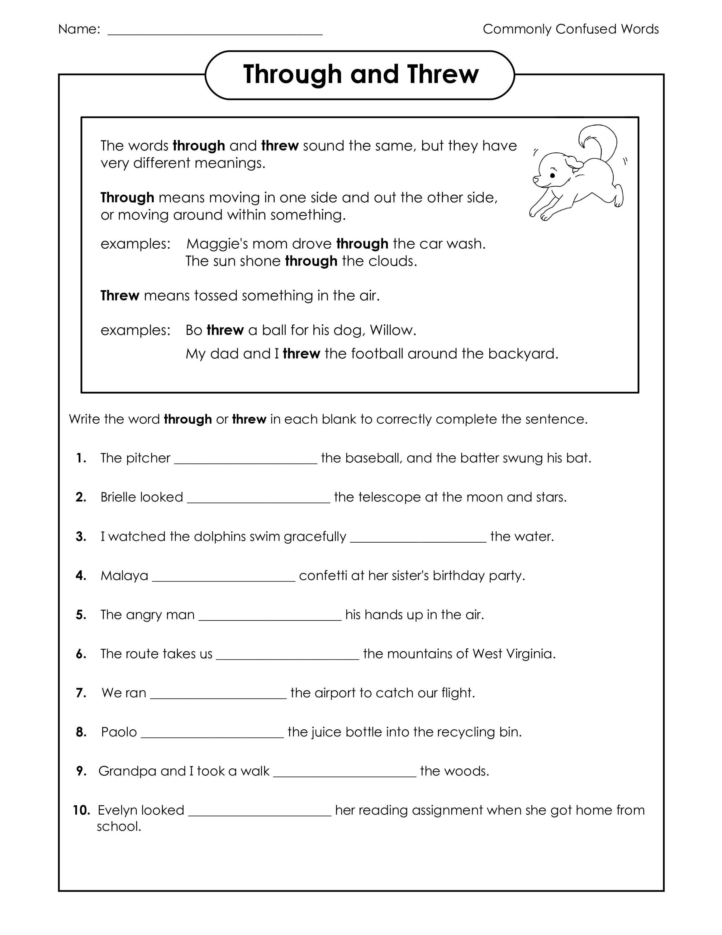 Commonly Confused Words Worksheets - Etsy