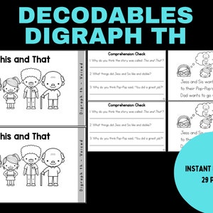 Decodables - Digraph TH - Etsy